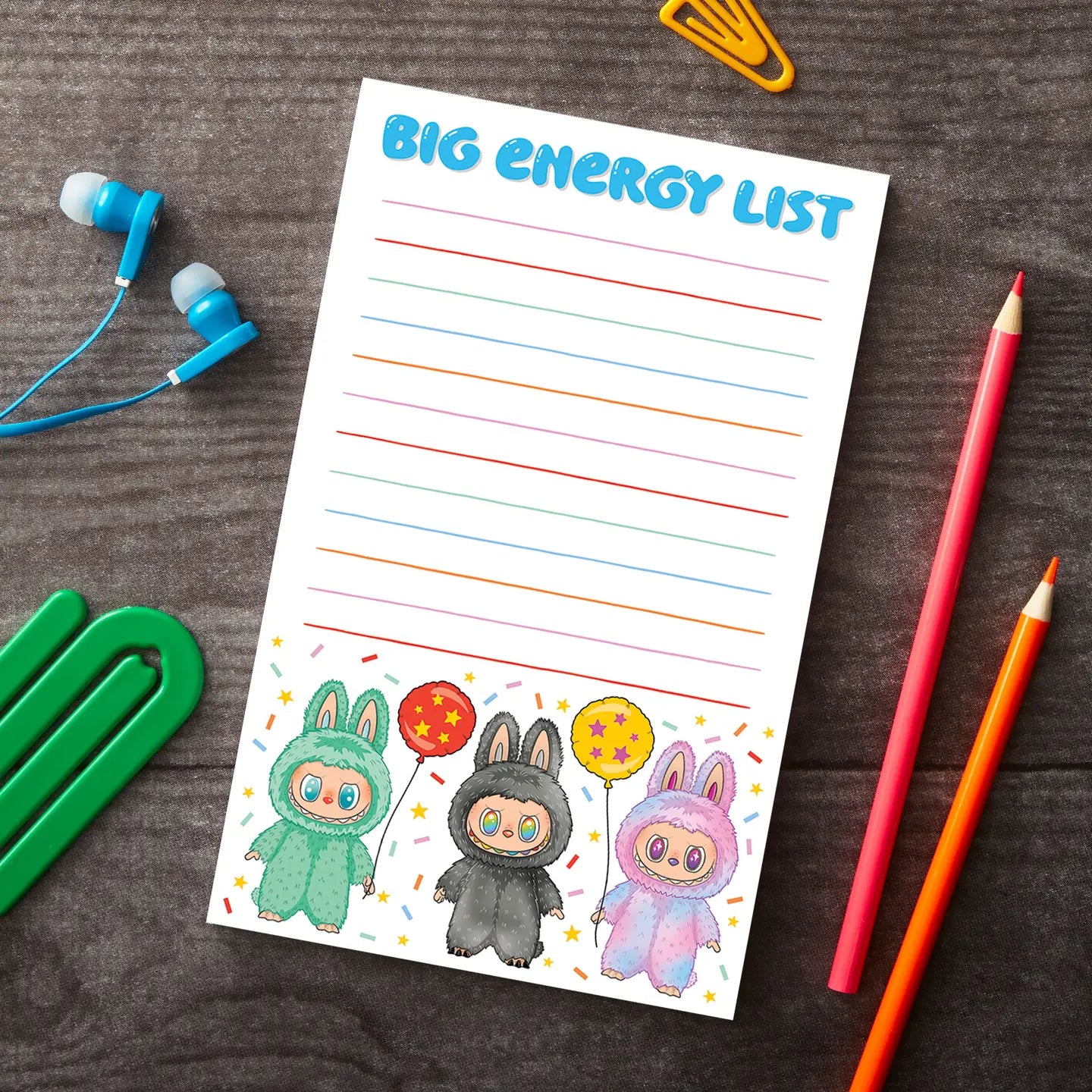Labubu Big Energy List Notepad – Sew Bonita