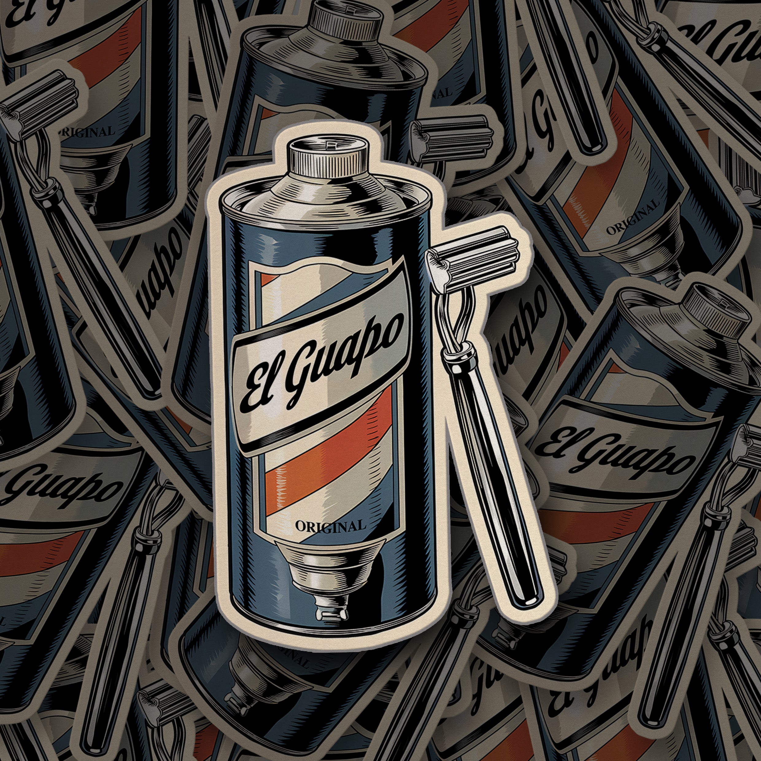 El Guapo Shaving Cream & Blade Sticker – Sew Bonita