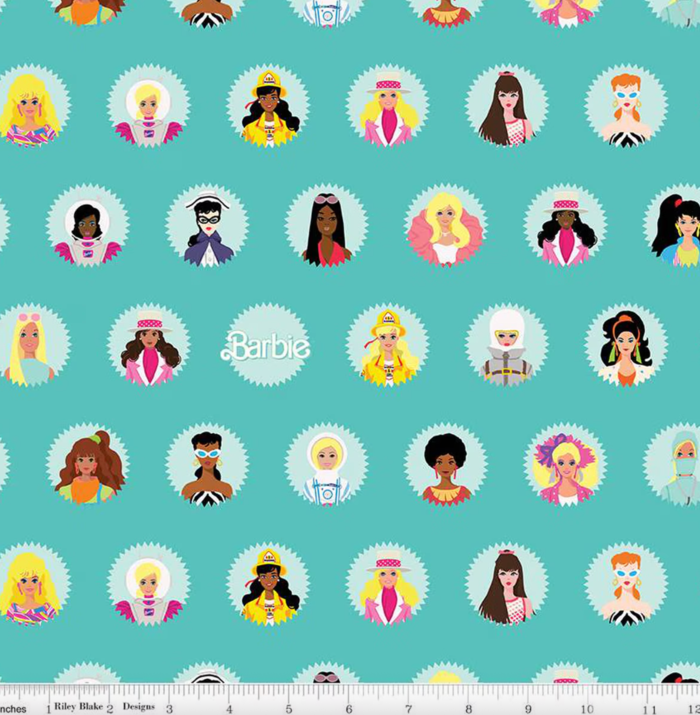 F2274 Barbie World Barbie Main Teal – Sew Bonita