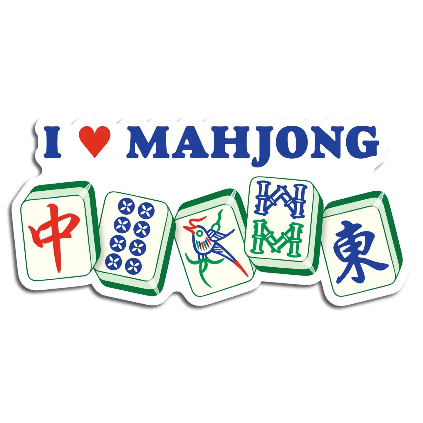 I Heart Mahjong Die Cut Sticker – Sew Bonita