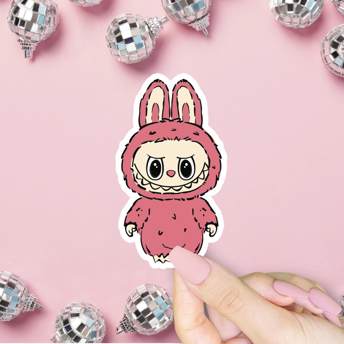 Pink Labubu Sticker – Sew Bonita