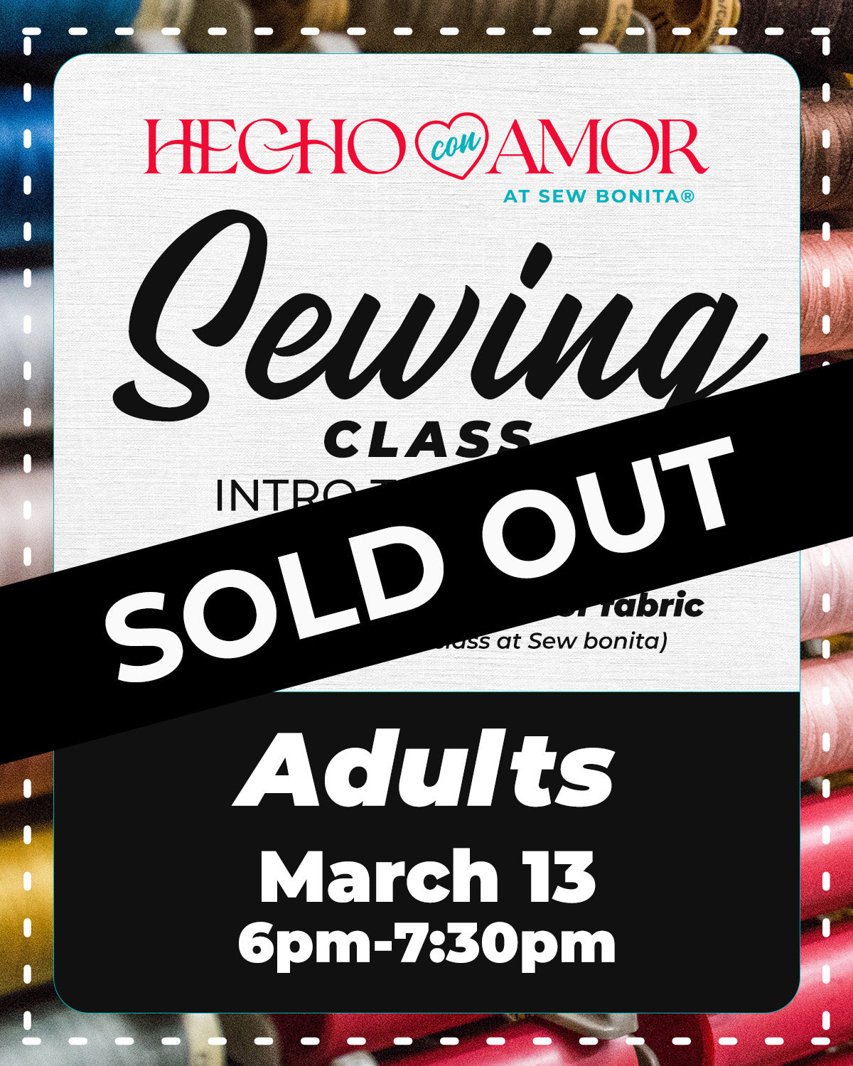 Adult Intro to Sewing Class #1 – Sew Bonita